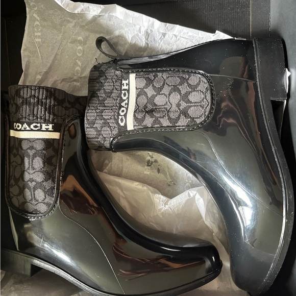 Coach | Shoes | Coach Black Rivington Rubber Boots | Poshmark